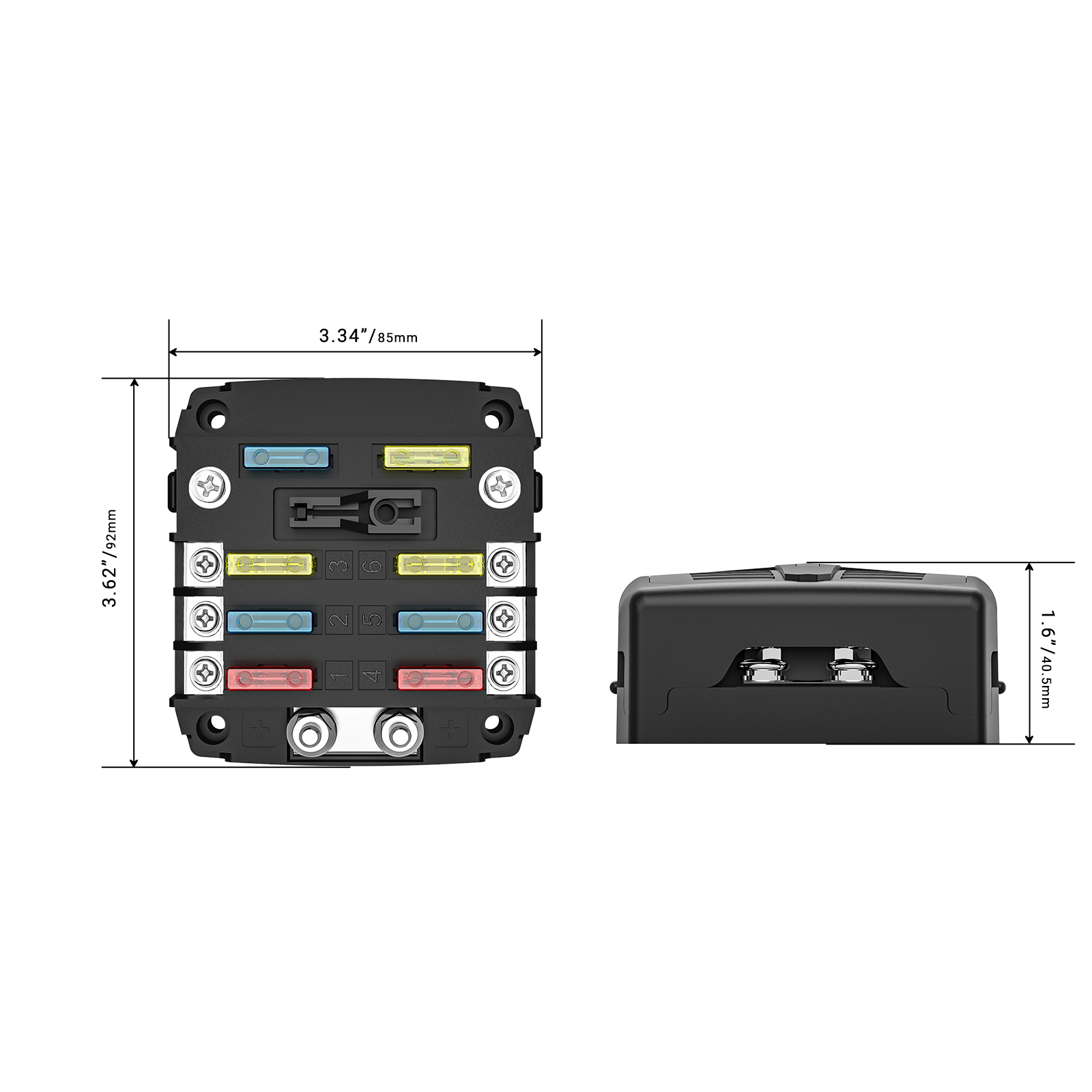 AF6 6-Way ATC/ATO Fuse Block, 6-Circuit Power Block for Car RV Truck ...