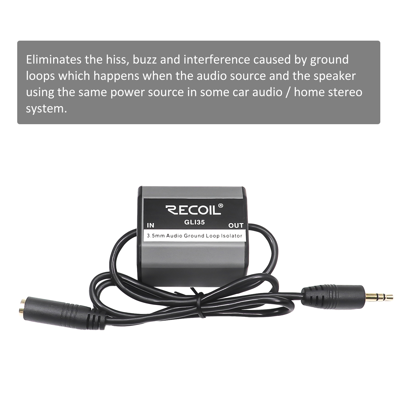 GLI35 Ground Loop Noise Isolator for Car Audio, Home, PC Stereo System ...
