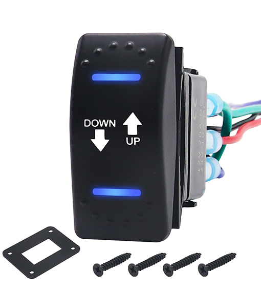 LAS2 DPDT 20A 12V DC Motor Polarity Reversing Momentary Rocker Switch ...