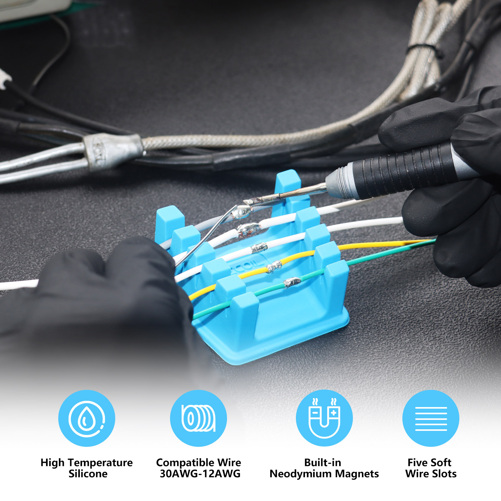 SWSS Silicone Wire Harness Soldering Holder, Wire Leads Clamp Stand ...